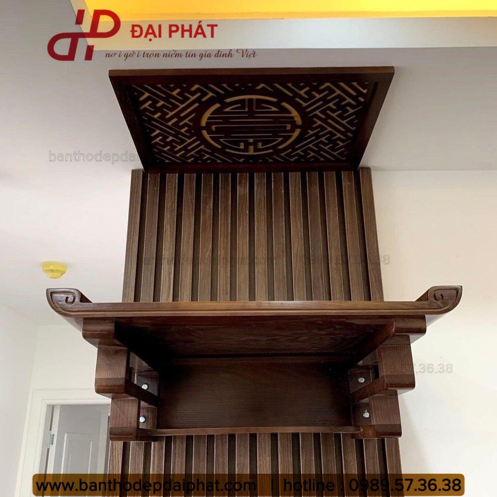 Bàn Thờ Treo Tường Màu Óc Chó Đẹp Hiện Đại Mẫu TS204